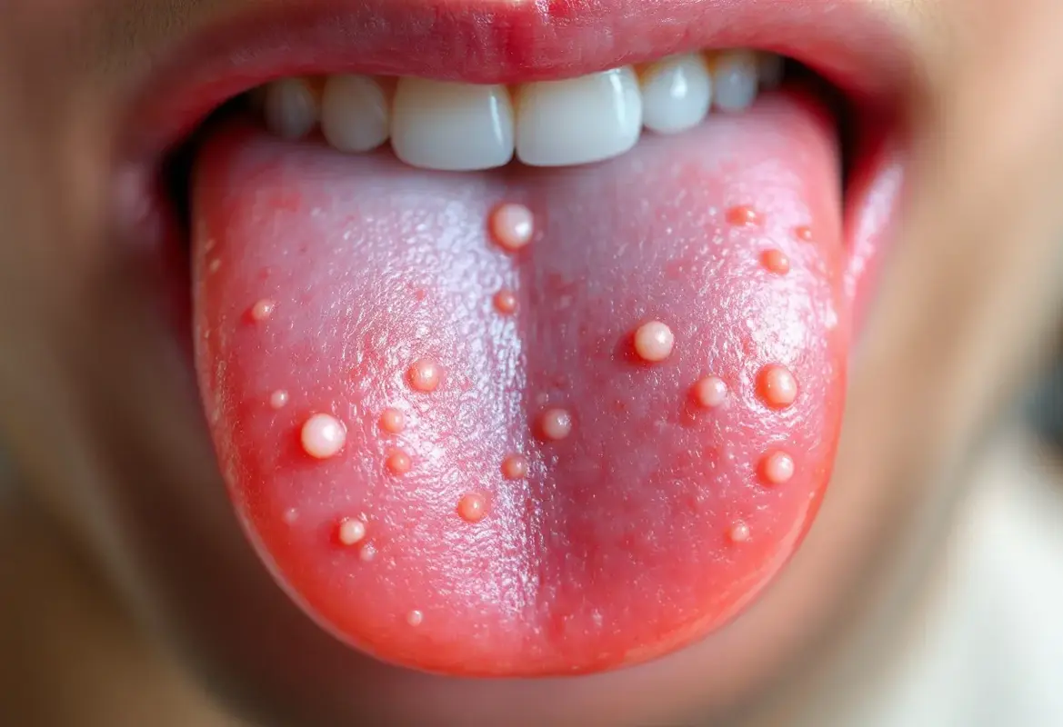 Boutons au fond de la langue : causes et solutions